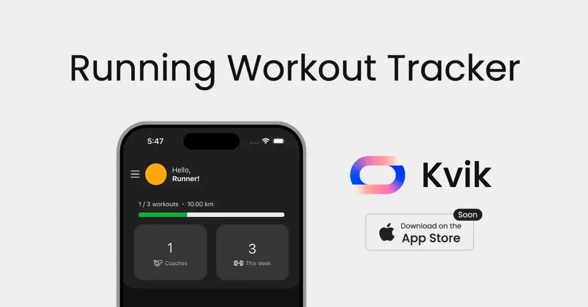 Kvik App - Running Workout Tracker for Athletes & Coaches
